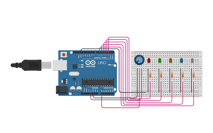 Circuit Design Arduino Project Control Led Using Potentiometer Tinkercad