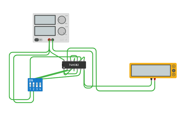 Circuit design XNOR using NOR Gate - Tinkercad
