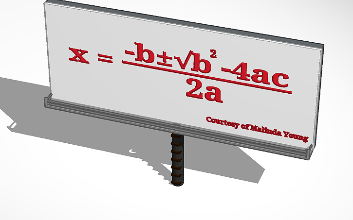 3D design Quadratic Formula | Tinkercad