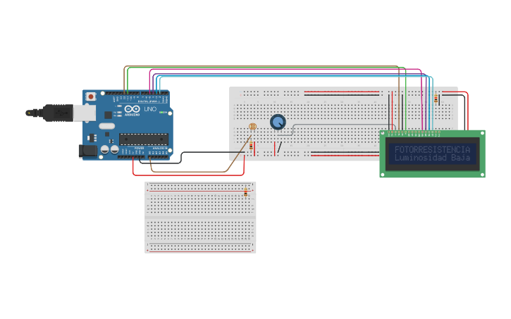 Circuit design LCD 16X2 - Tinkercad