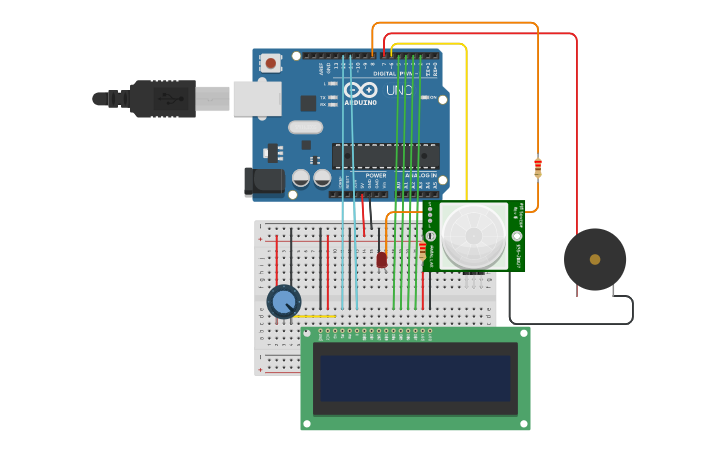 Circuit Design Sensor Pir Tinkercad