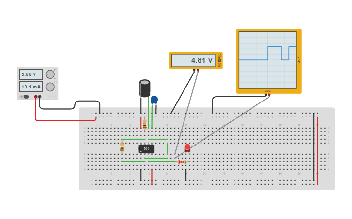 Circuit design Reloj - CLK 555 - Tinkercad