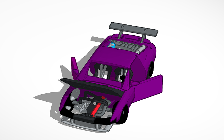3D design Hypercharged Nissan Silvia S14 modded - Tinkercad