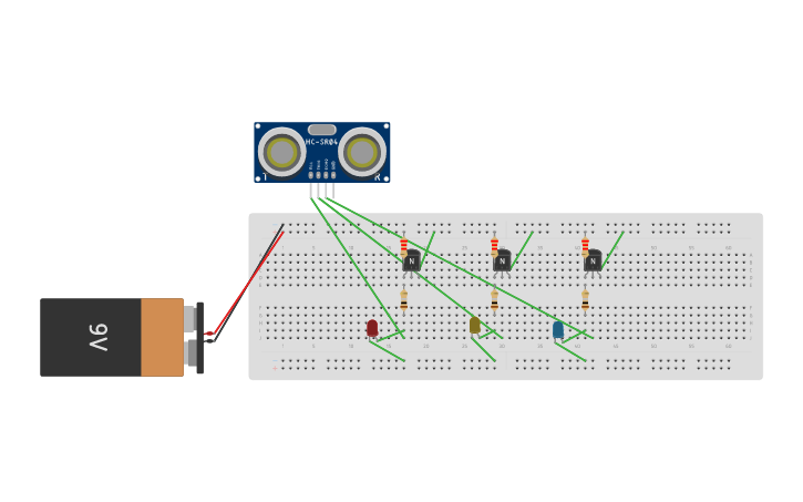 Circuit Design Water Level Indicator Using Simple Transistors Tinkercad