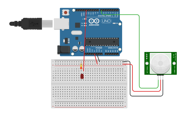 Circuit design Sensor PIN - Tinkercad