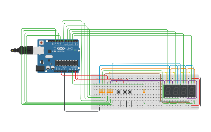 Circuit design Projeto Relógio Digital - Tinkercad