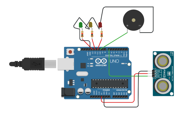 Circuit design SMART PARKING SYSTEM - Tinkercad