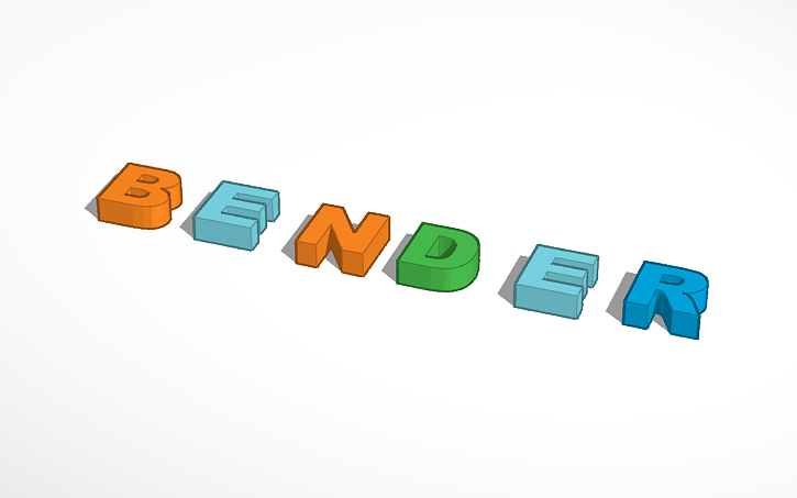 3D design bender text | Tinkercad