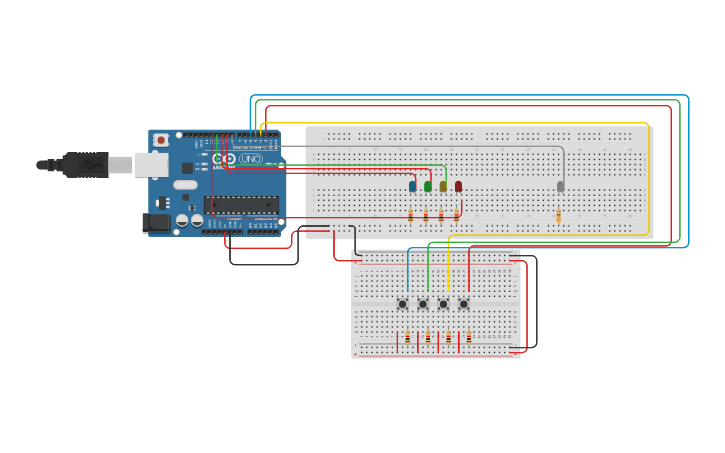 Circuit design Proyecto Stop Light | Tinkercad