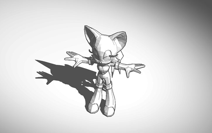 3D design Rouge the Bat (Figuring size) - Tinkercad
