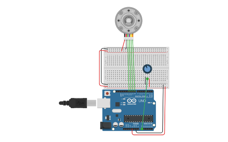 Circuit design L11 Stepper motor | Tinkercad