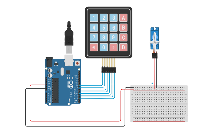 Circuit Design Laboratory Experiment 11 Keypad With Servo Motor Tinkercad