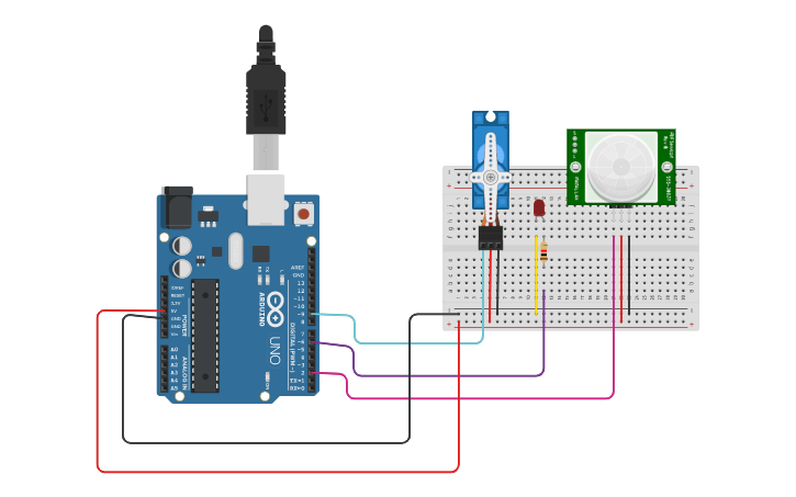 Circuit design Devasena S -17050UEF11 PIR Sensor with Servo Motor - Tinkercad