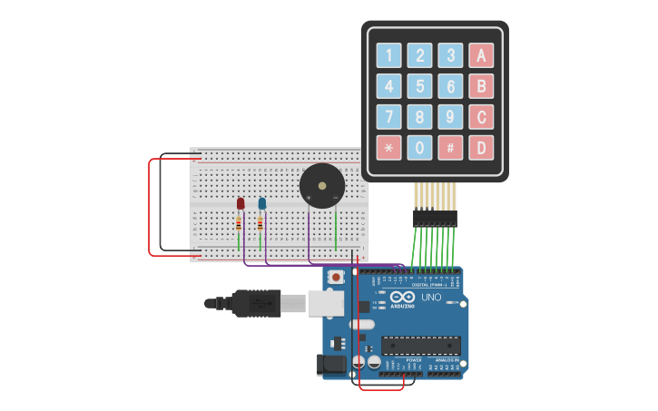 Circuit design PIN PROTECTED DOORLOCK - Tinkercad