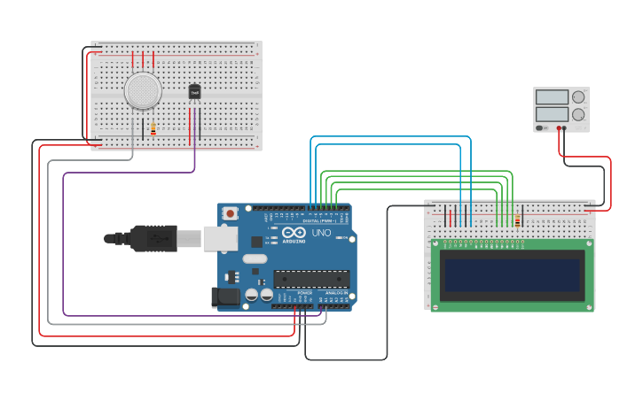 Circuit design Weather Monitoring System - Tinkercad