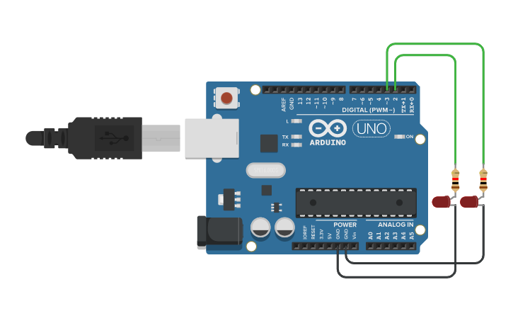 Circuit design Leds dif frecuencia - Tinkercad