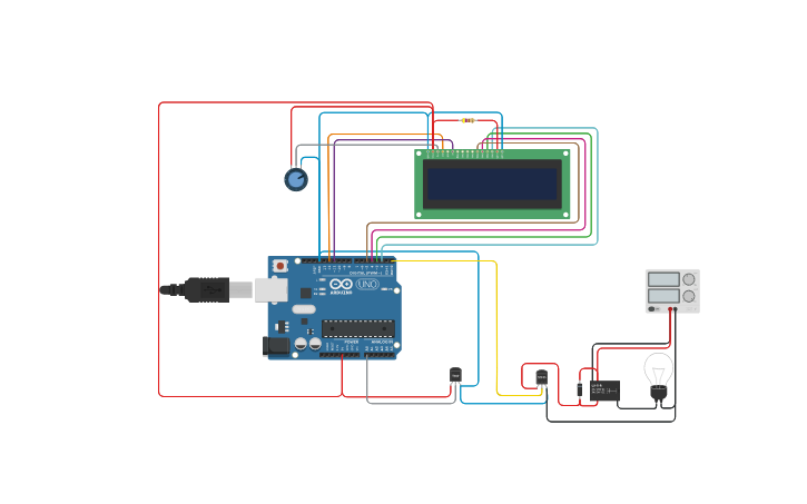 Circuit Design Регулятор температуры для аквариума Tinkercad