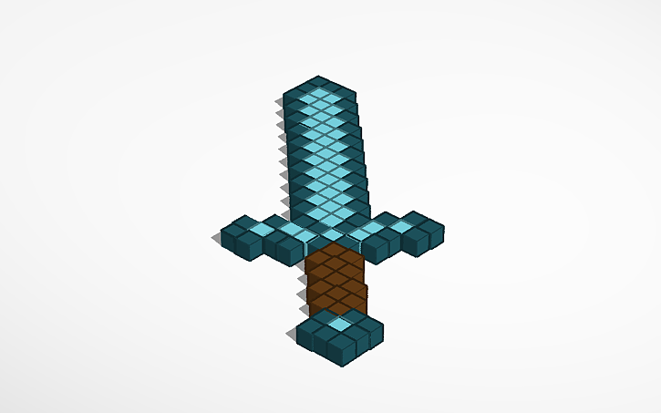 3D design minecraft diamond sword - Tinkercad