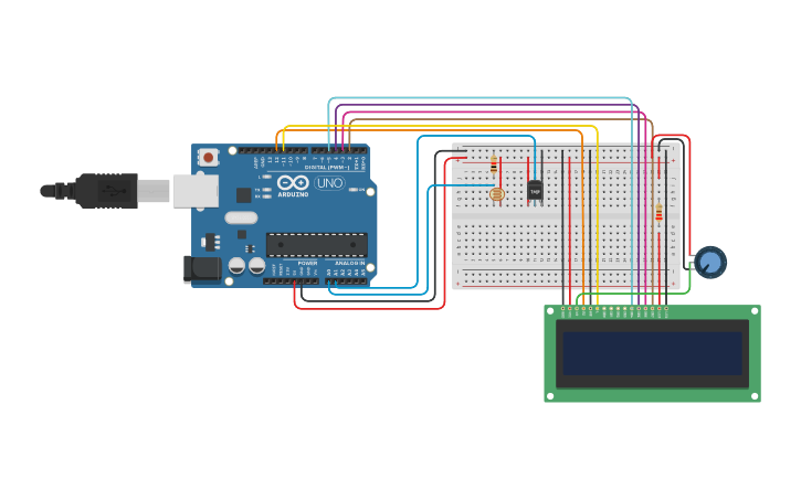 Circuit design Greenhouse Monitor LCD | Tinkercad