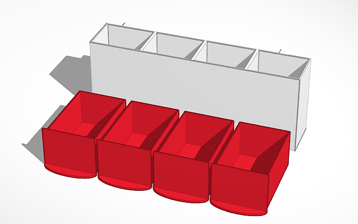 3D design Desktop Four Drawer set | Tinkercad
