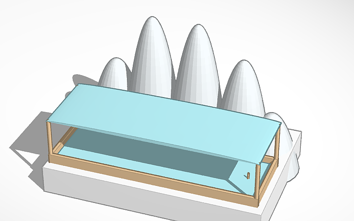 3D design ice rink in mountains - Tinkercad