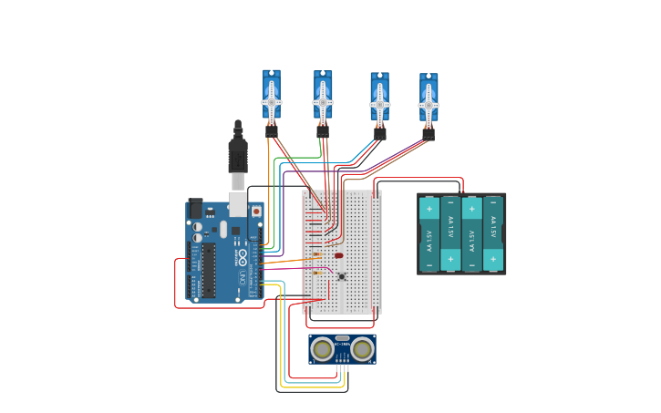 Circuit design Project Plan: Robotic Arm | Tinkercad