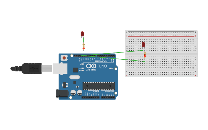 Circuit design LED with arduino - Tinkercad