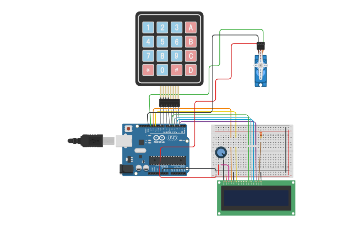 Circuit design ELECTRONIC CODE LOCK SYSTEM - Tinkercad