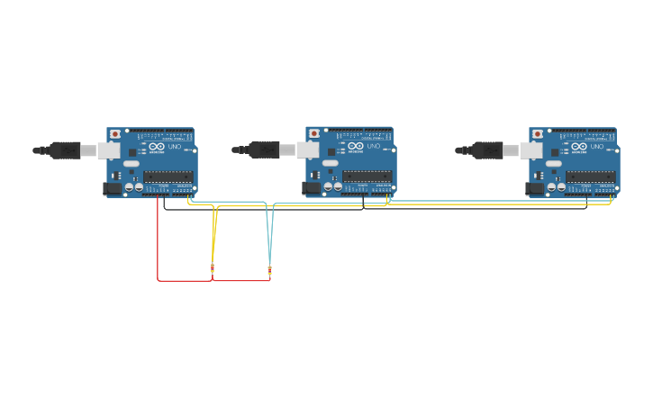 Circuit design Bus I2C (Maitre et Esclave) - Tinkercad Circuit design Bus I2C (Maitre et Esclave) - Tinkercad