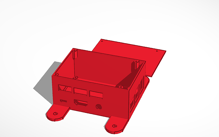 3D design rpi3 with relay case - Tinkercad