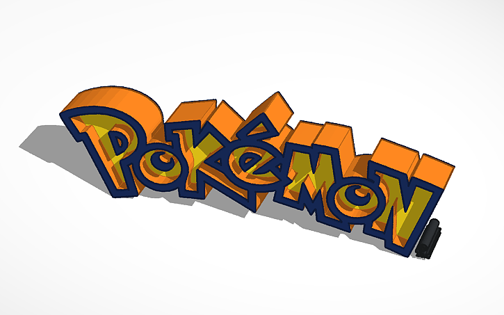 3D design Pokemon Logo 1995-Present - Tinkercad