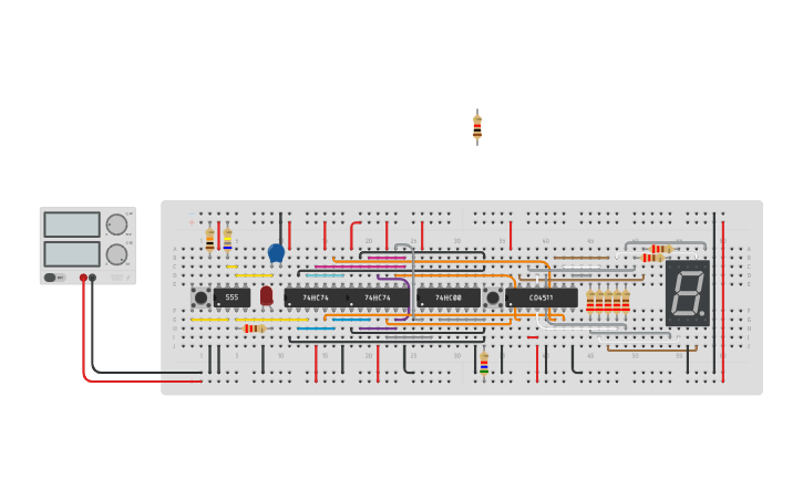 Circuit design 0-5 7-Segment Display - Tinkercad