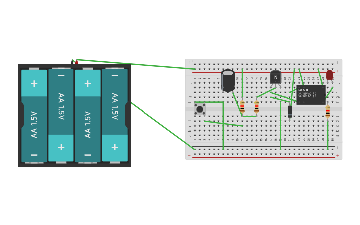Circuit design TEMPORIZADOR CON RELE - Tinkercad