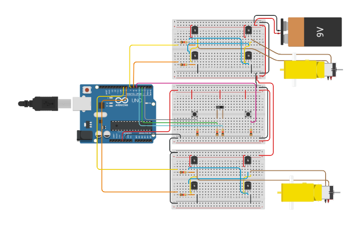 Circuit design PONTE H - Tinkercad