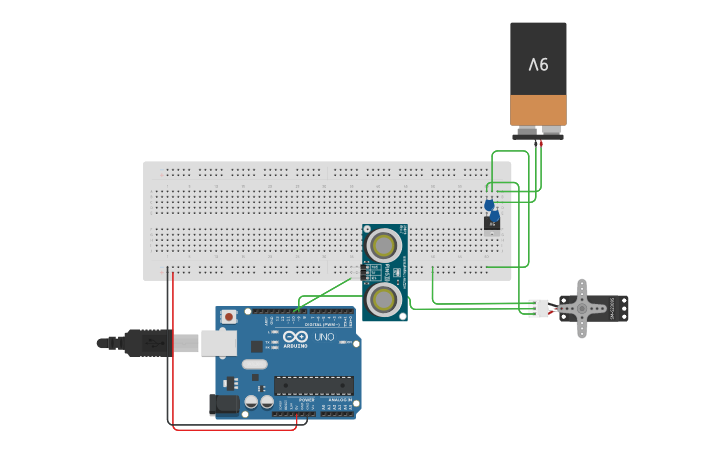 Circuit design Servos - Tinkercad