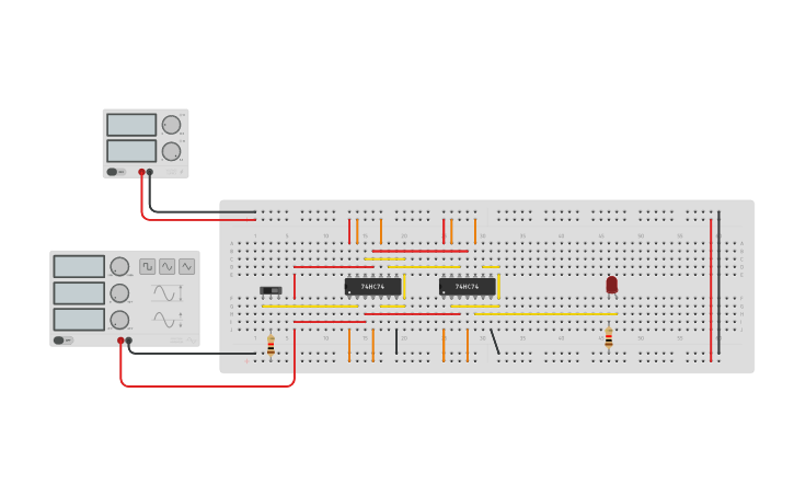 Circuit design Serial In Serial Out Register - Tinkercad
