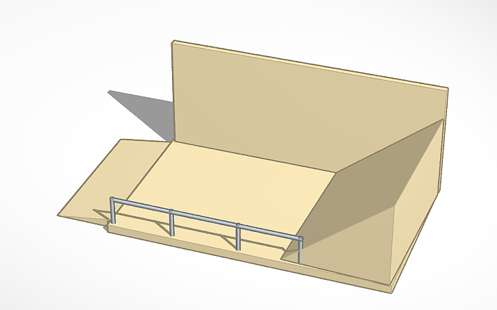 3D design Tech Deck display with mini skate park - Tinkercad