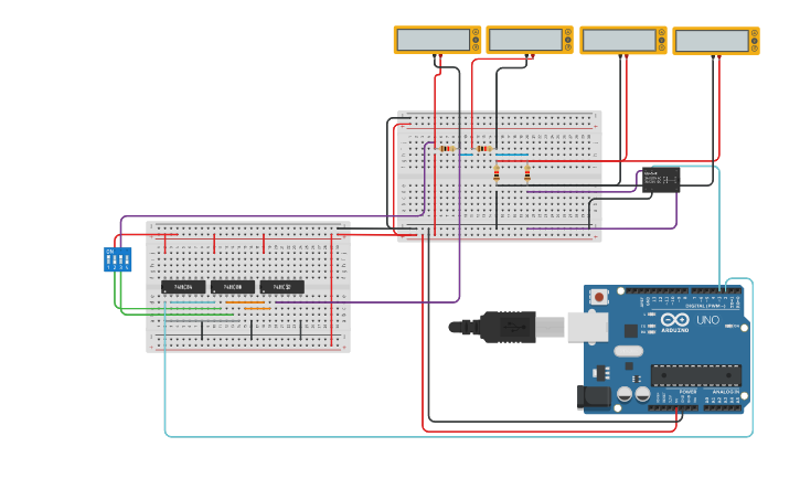 Circuit design Kirchhoff's Law RTL using MUX as a Switch - Tinkercad