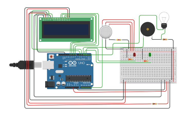 Circuit Design Lpg Gas Leakage Detection Tinkercad