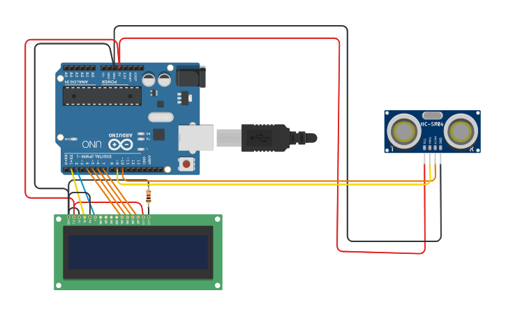 Circuit Design Ultrasonic Sensor Using Arduino Tinkercad 2918