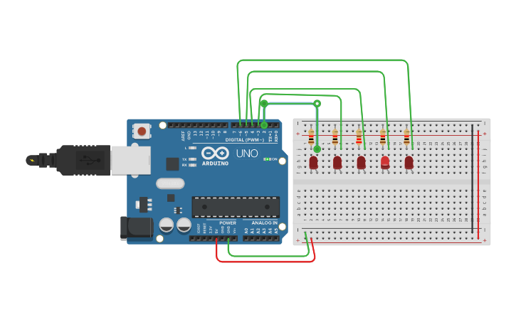 Circuit design Copy of 2 - Arduino Workshop - Sim 1 - Blink LED - Tinkercad