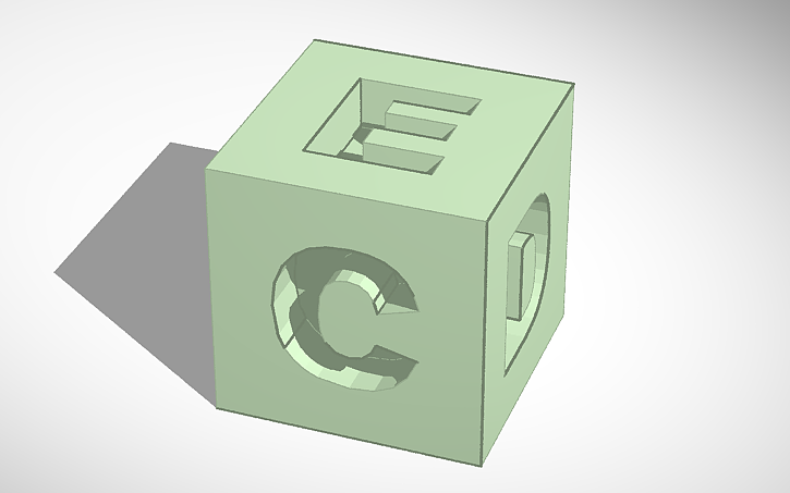 3D design Alphabet Cube - Tinkercad