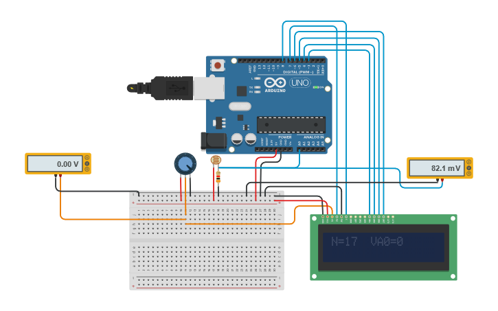 Circuit design Display LCD | Tinkercad