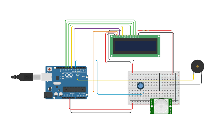 Circuit design Alarma | Tinkercad
