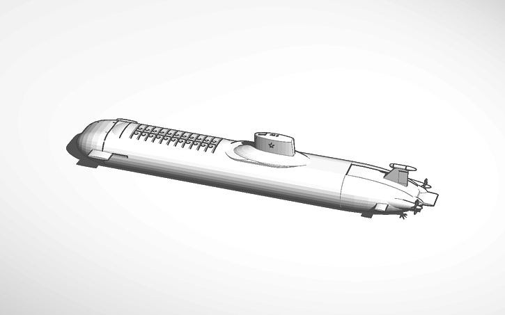 3D design (submarine) the red october - Tinkercad