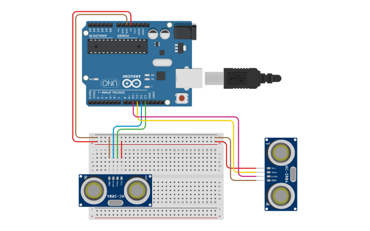 Circuit design Arduino Theremin - Tinkercad