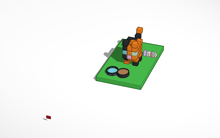 3D design Minecraft cat - Tinkercad