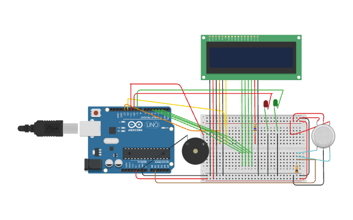 Circuit Design Dm Project Gas Leakage Alert Tinkercad