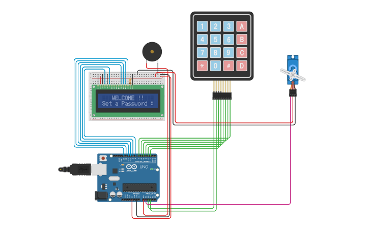 Circuit design Smart Door Lock - Tinkercad