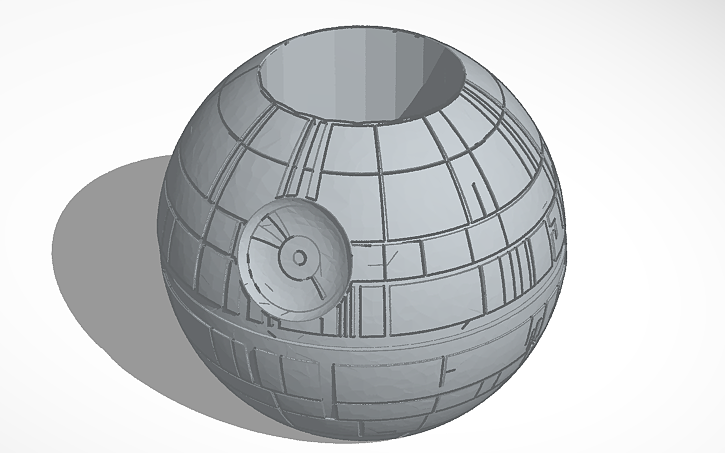 3D design death star planter - Tinkercad